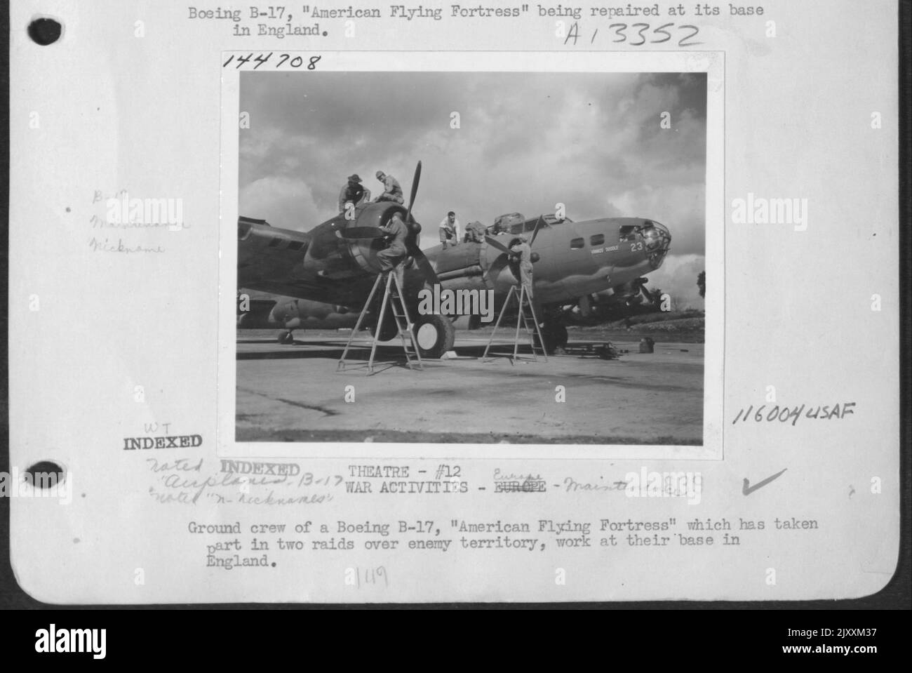 Ground Crew Of Boeing B-17 "Yankee Doodle", Which Has Taken Part In Two ...