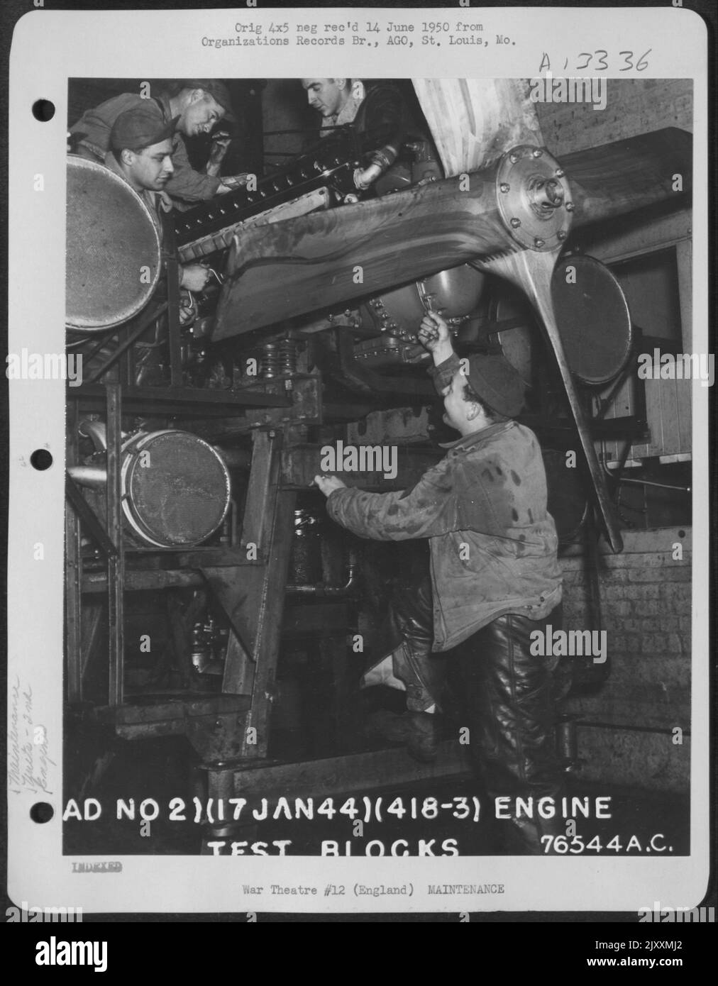 Members Of The 2Nd Base Air Depot Test An Engine On Blocks At An Air ...