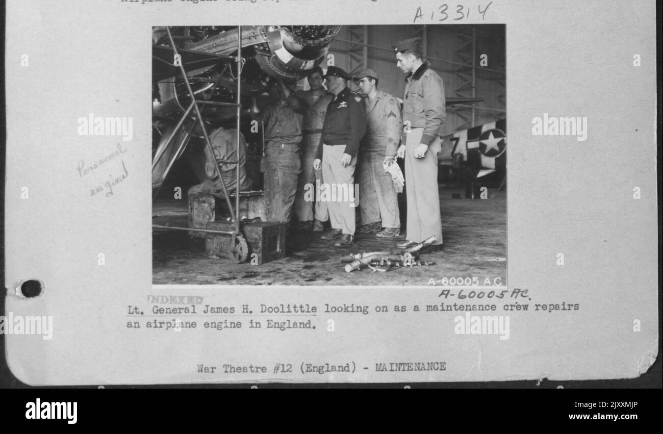 Lt. Gen. James H. Doolittle Looking On As A Maintenance Crew Repairs An ...