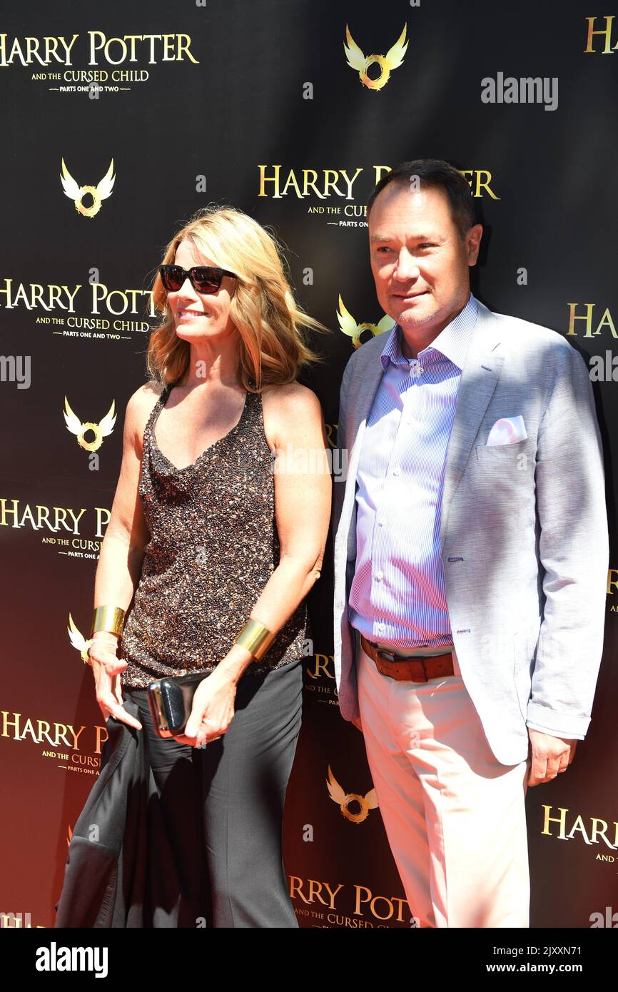 Deborah Hutton and Andrew Maryniak pose on the red carpet at the ...