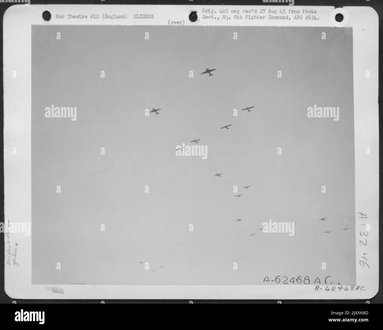 Douglas C-47 'Transports' Towing Gliders Form A Patter Against The ...