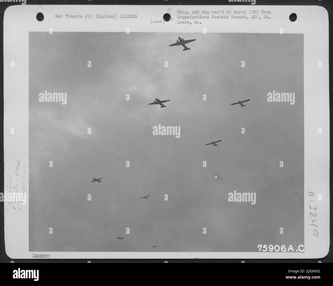 A Pattern Of Transport Planes And Gliders Is Pictured Against A Grey ...