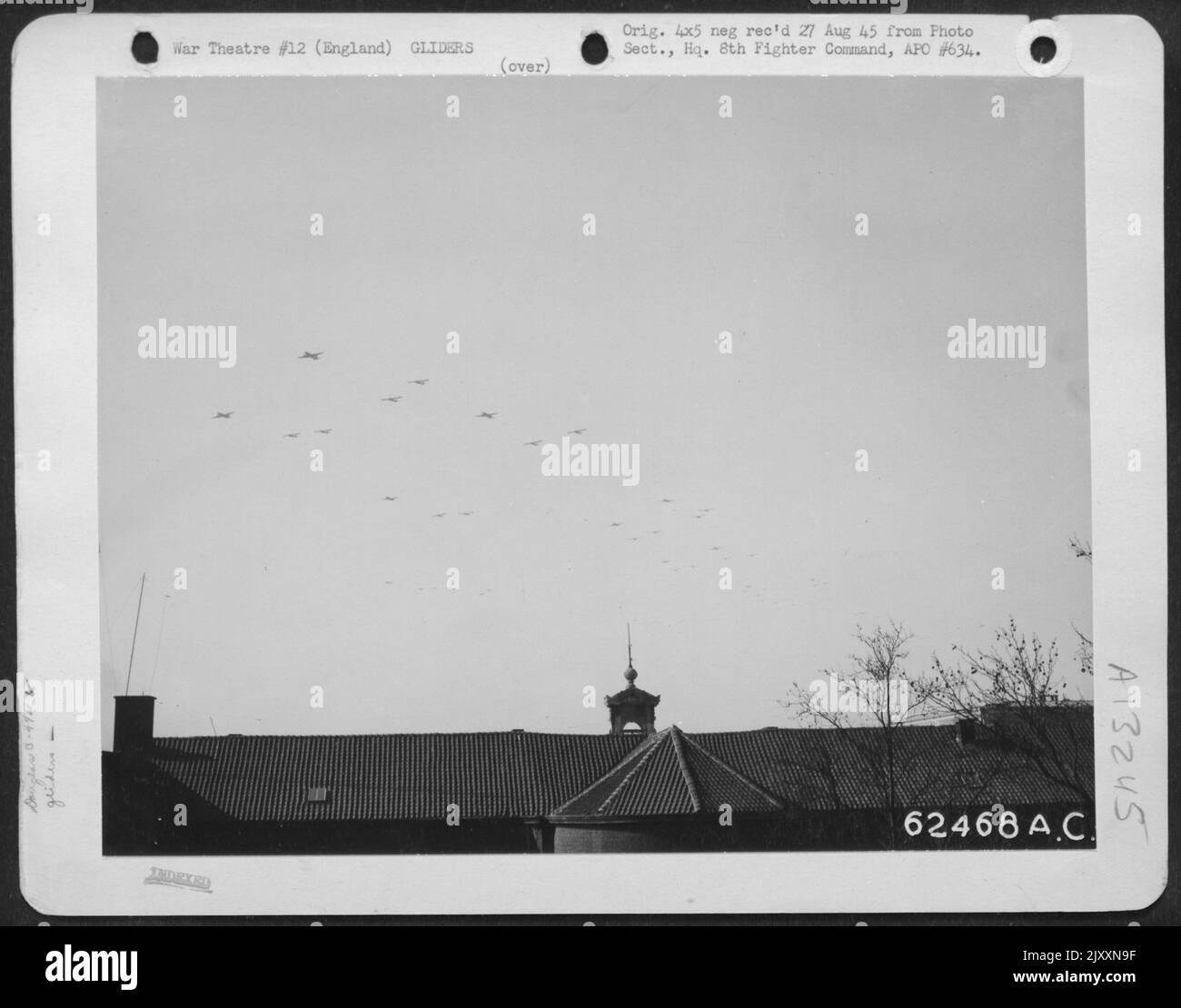 Douglas C-47 'Transports' Towing Gliders Form A Patter Against The ...
