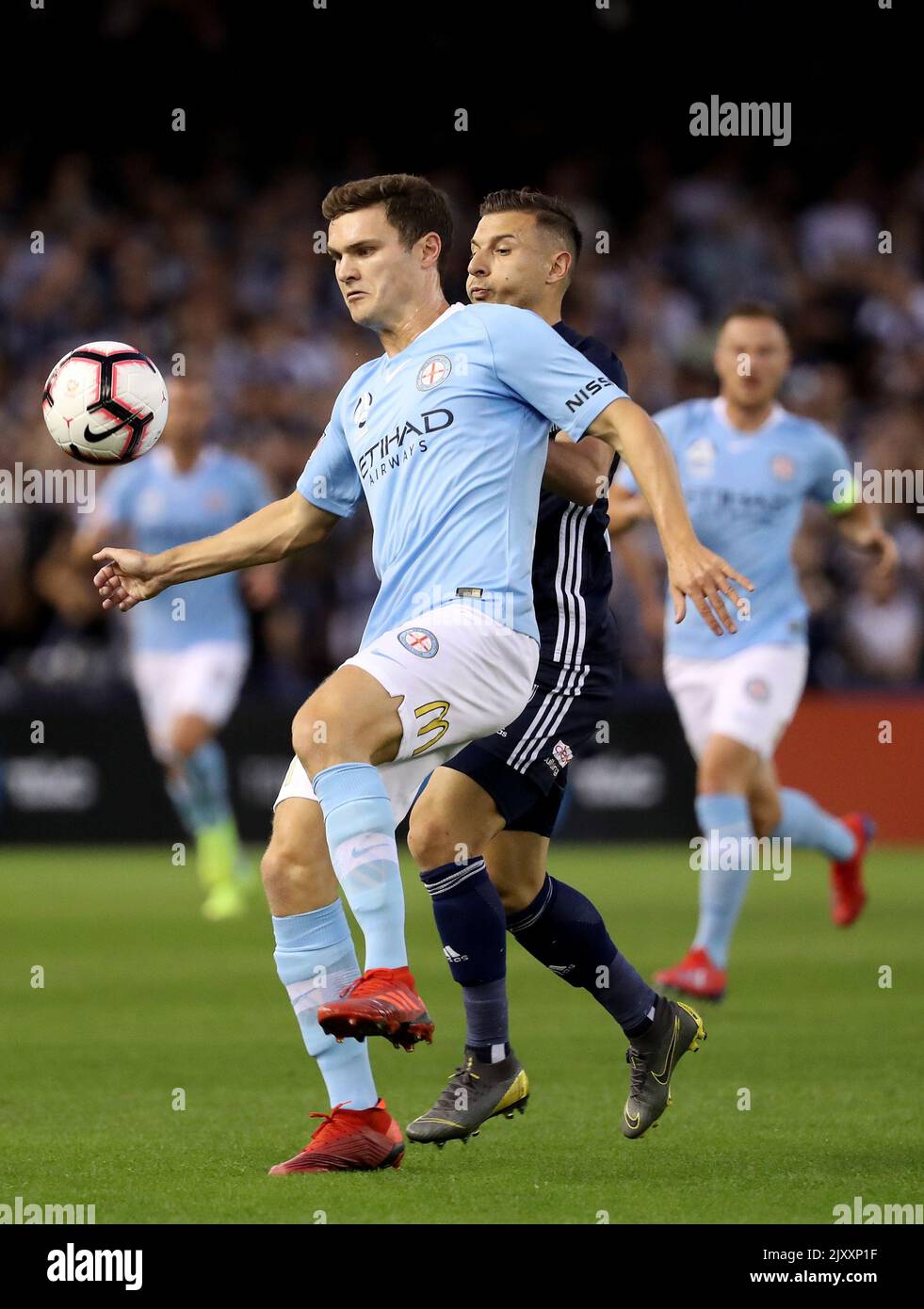 Curtis Good of the City holds of Kosta Barbarouses of the Victory ...