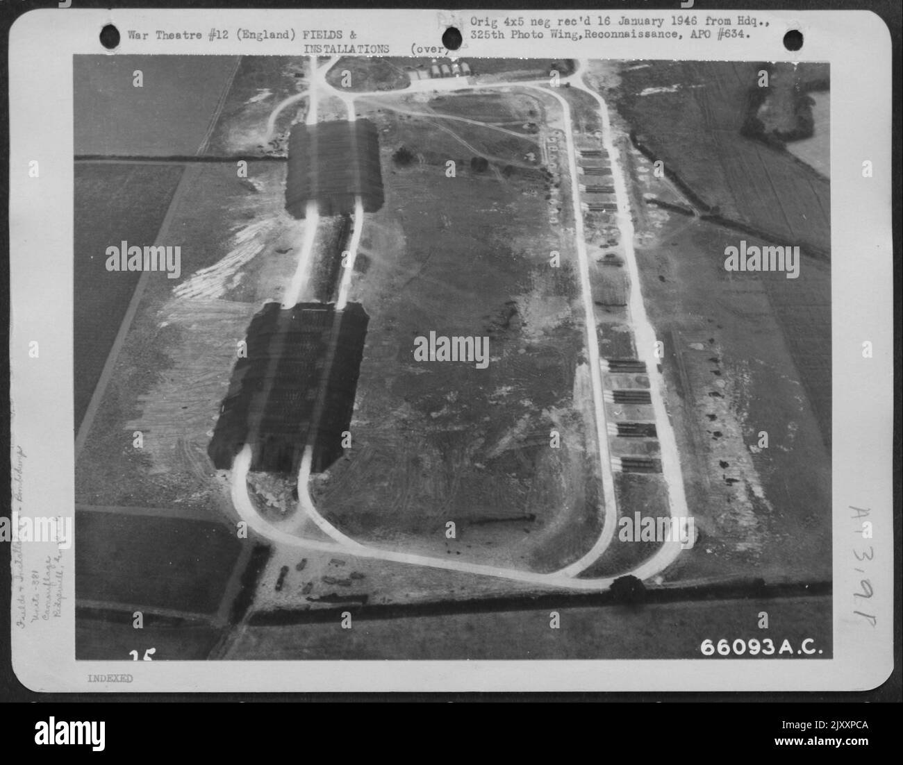Aerial View Of Camouflaged Bomb Dump And Ammunition Area Of The 381St ...