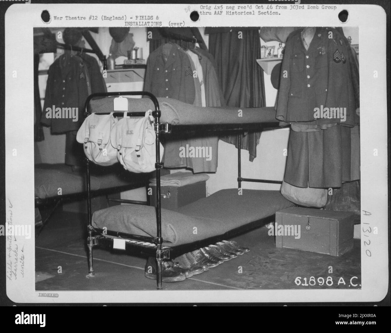 Interior View Of Barracks Of The 359Th Bomb Squadron, 303Rd Bomb Group ...