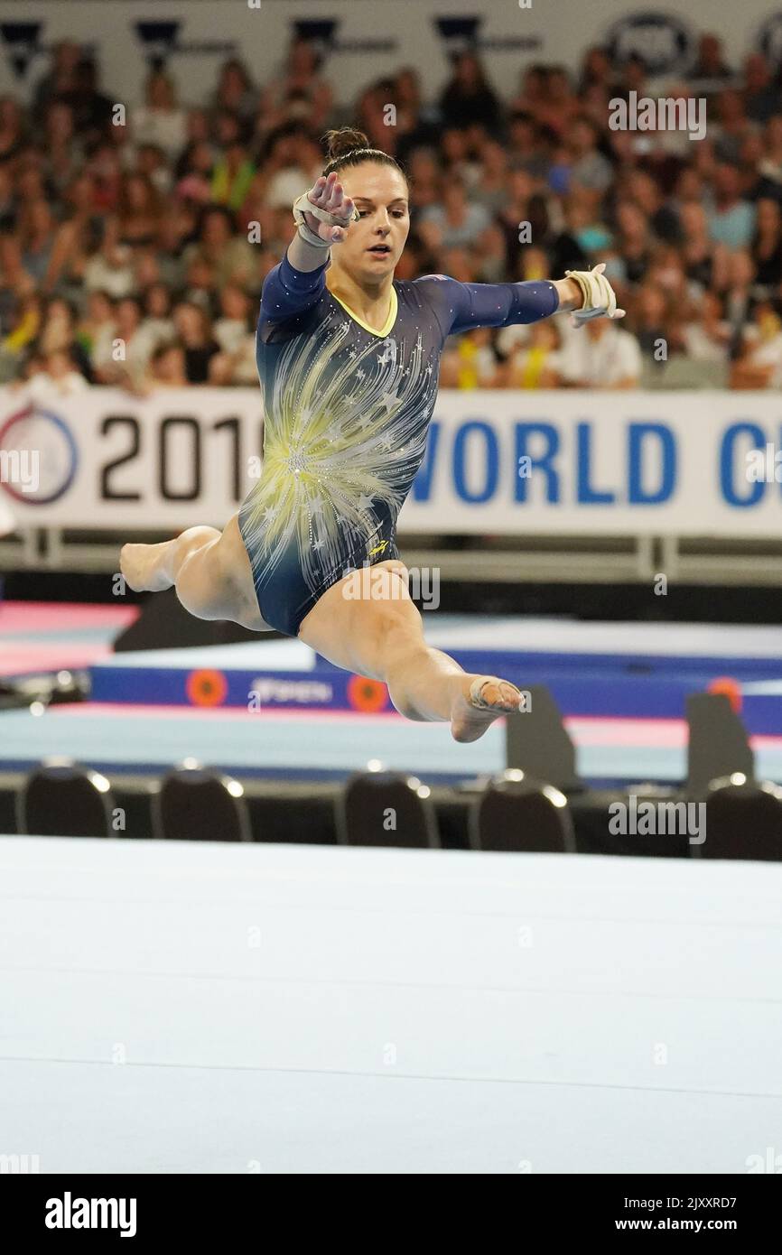 Emma Nedov of Australia performs in the women's floor event during the ...