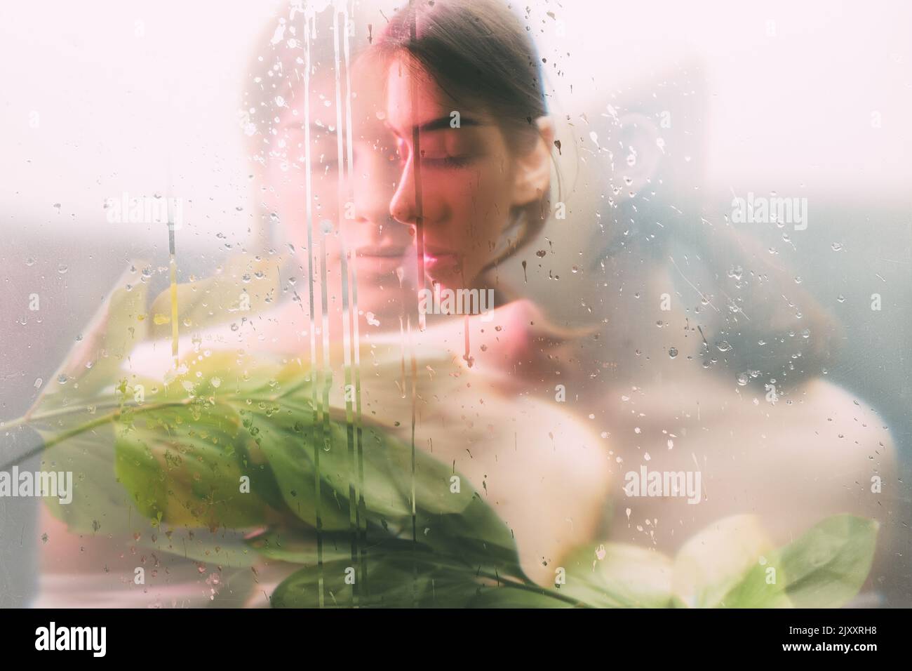 creative portrait spa therapy woman silhouette Stock Photo - Alamy