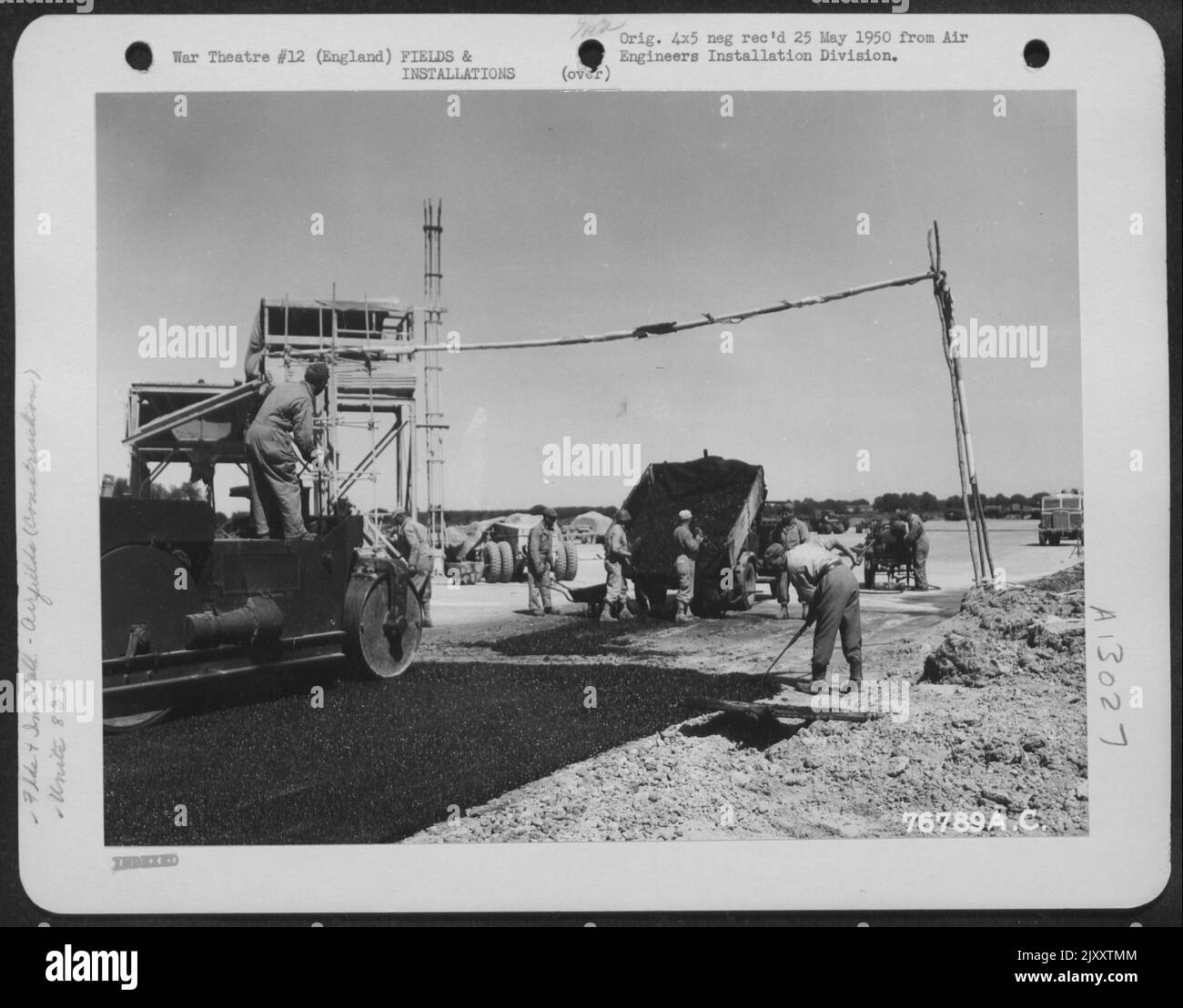 Members Of The 834Th Engineer Aviation Battalion Lay Tar Macadam During ...
