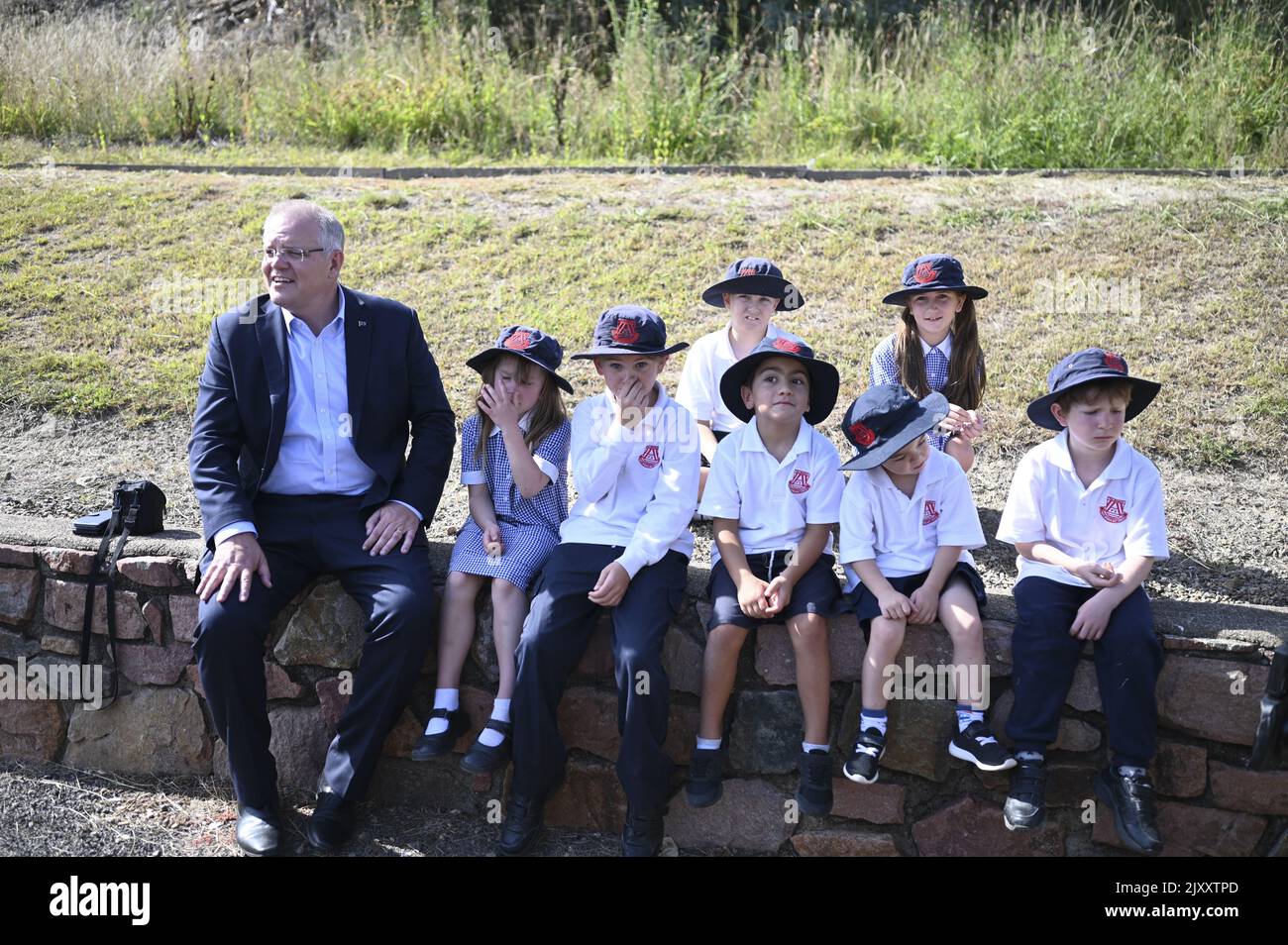 POOL Australian Prime Minister Scott Morrison speaks to kids from ...