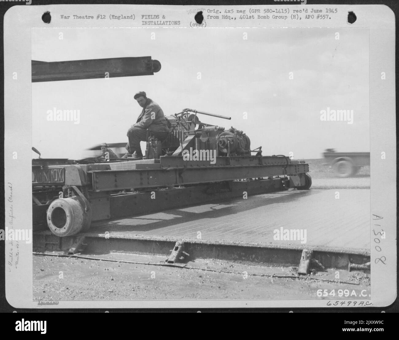 Engineers Laying Cement For Runway At An 8Th Air Force Base In England ...