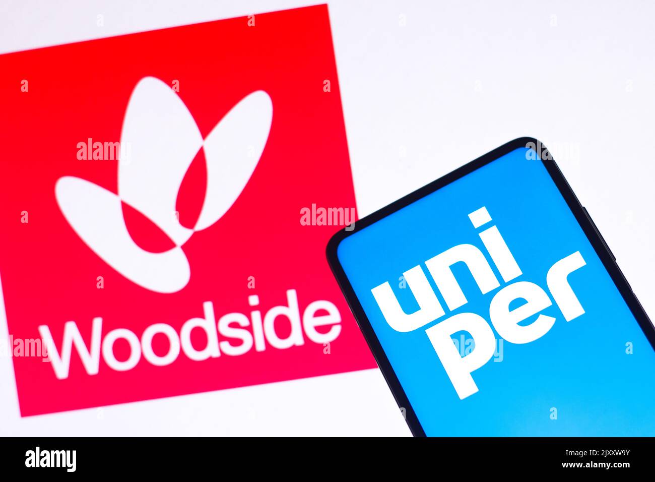 In this photo illustration, the Uniper logo is displayed on a ...