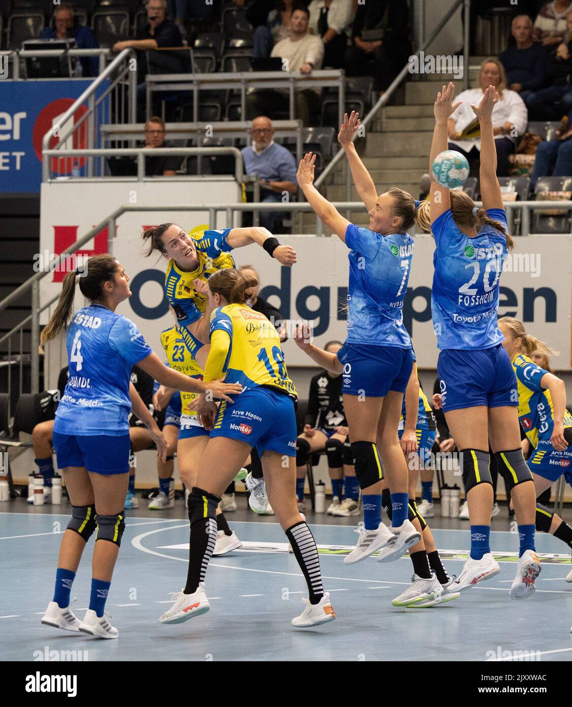 Hamar, Norway. 07th Sep, 2022. Hamar, Norway, September 7th 2022: Maja Jakobsen (8 Storhamar) is ...