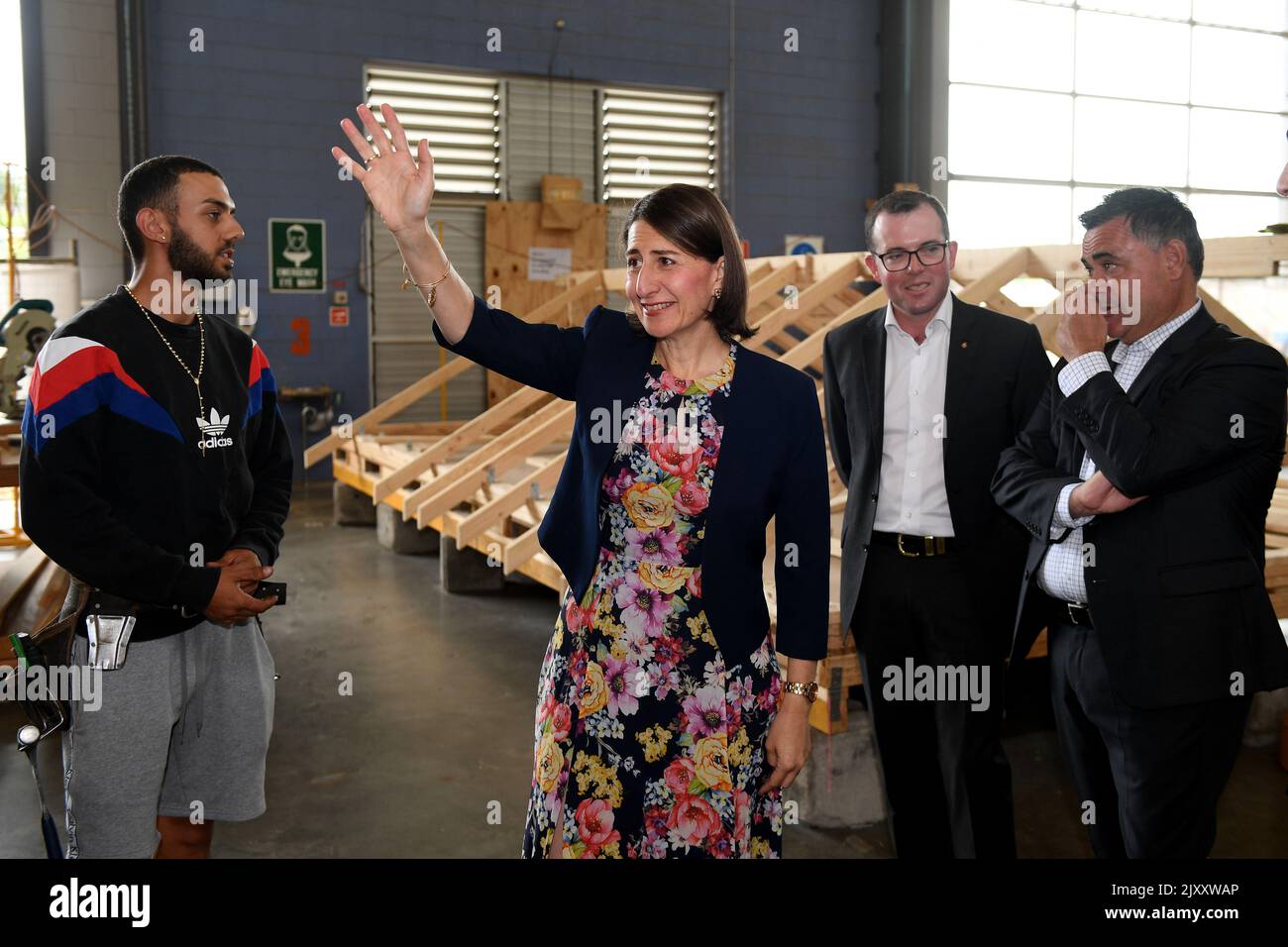 NSW Premier Gladys Berejiklian, Minister for TAFE NSW Adam Marshall and ...