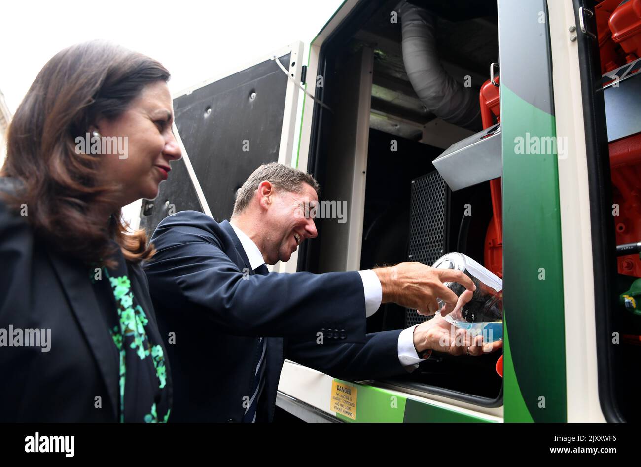 Queensland Premier Annastacia Palaszczuk watches the Minister for State ...