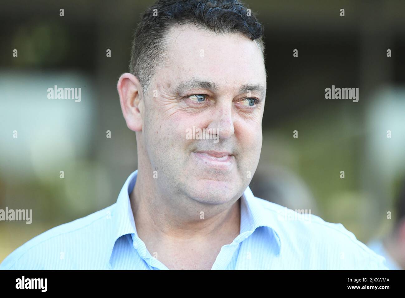 Trainer Tom Hughes is seen after Jockey Chelsea MacFarlane rode Ice ...