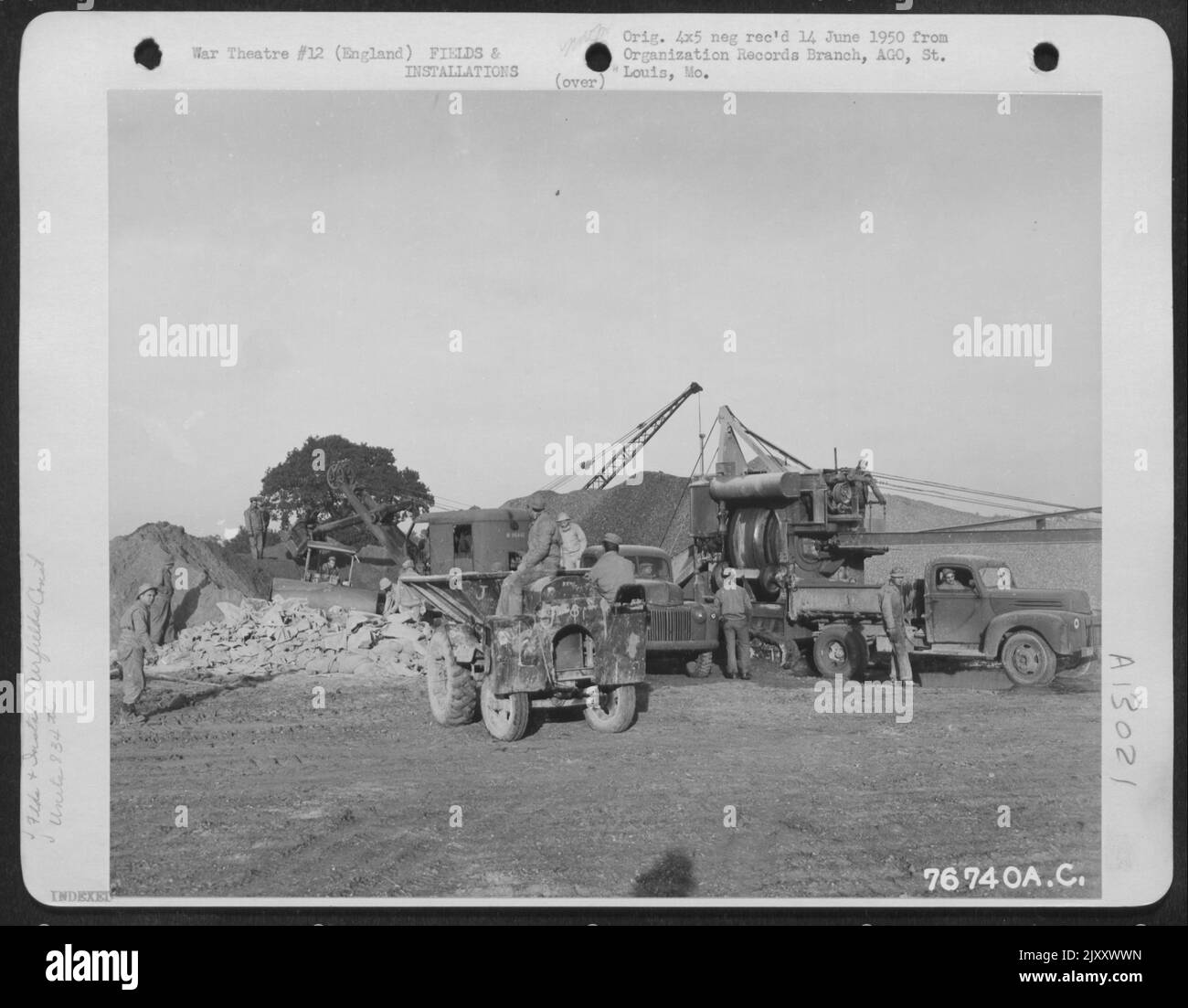 Hundreds Of Pounds Of Cement Is Mixed By Men Of The 834Th Engineering ...