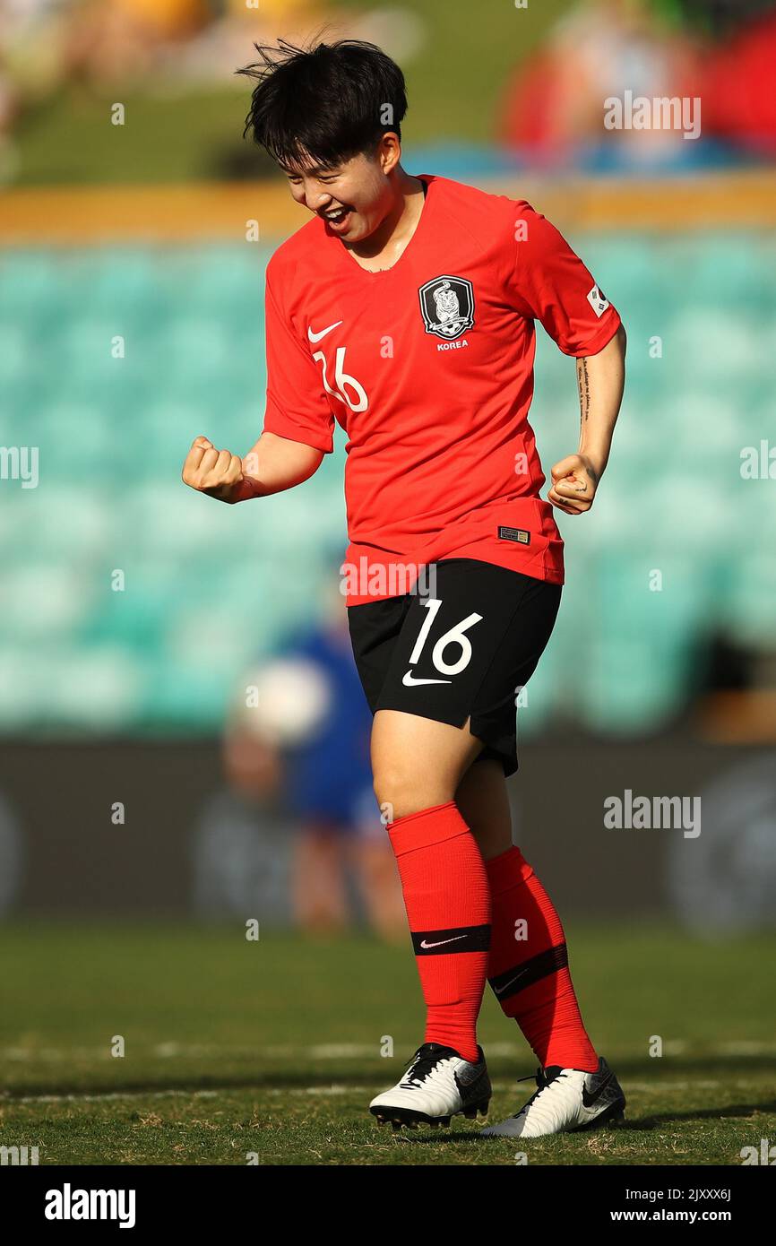 Sodam Lee of South Korea celebrates scoring a goal during the Cup of ...