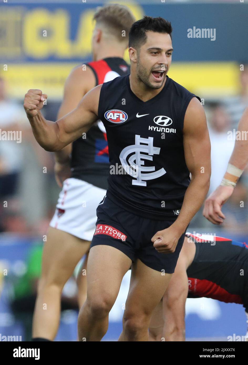 Michael Gibbons scores for Carlton during the AFL JLT Community Series ...