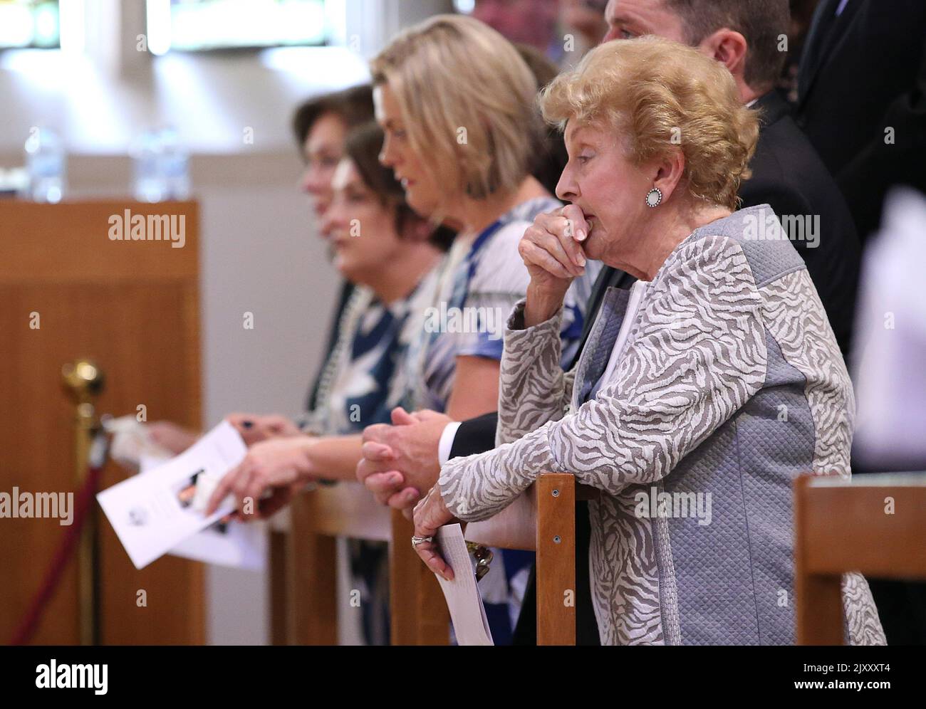 Wife Jan Herron (right) attends the funeral of her husband with her ...
