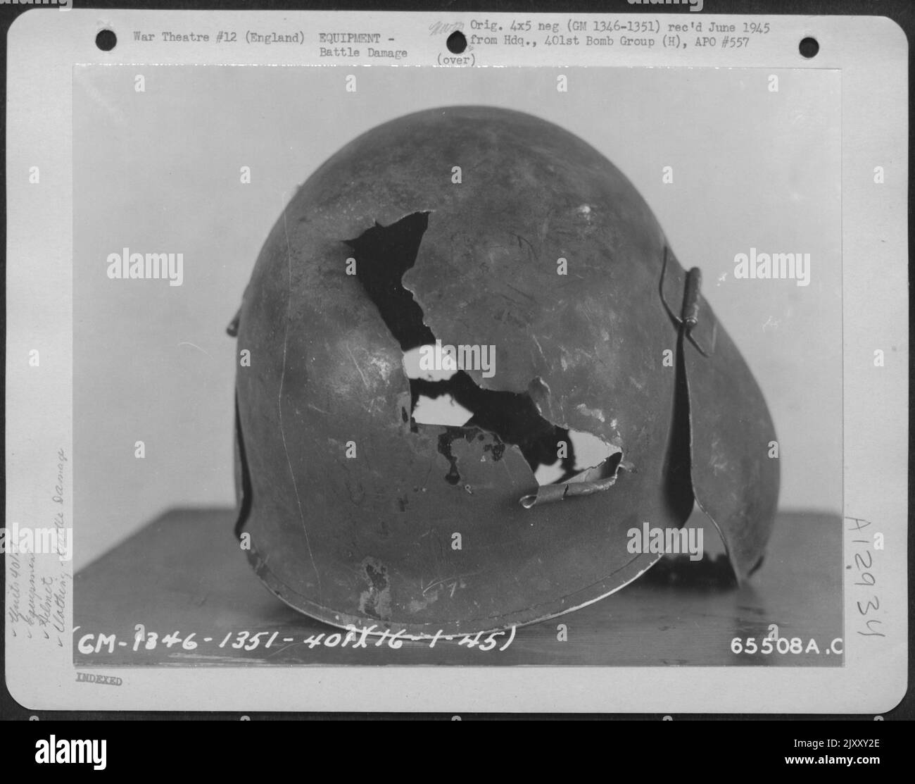 This Flak Helmet Worn By A 401St Bomb Group Crew Member On A Bombing ...