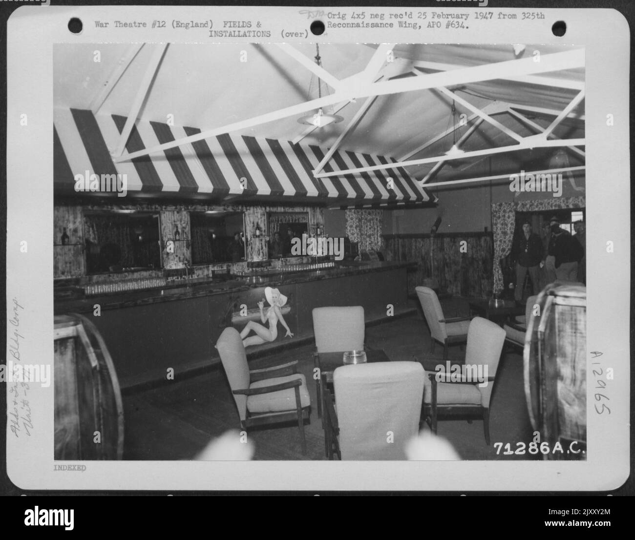 Interior View Of The 379Th Bomb Group Officers' Club At An 8Th Air ...