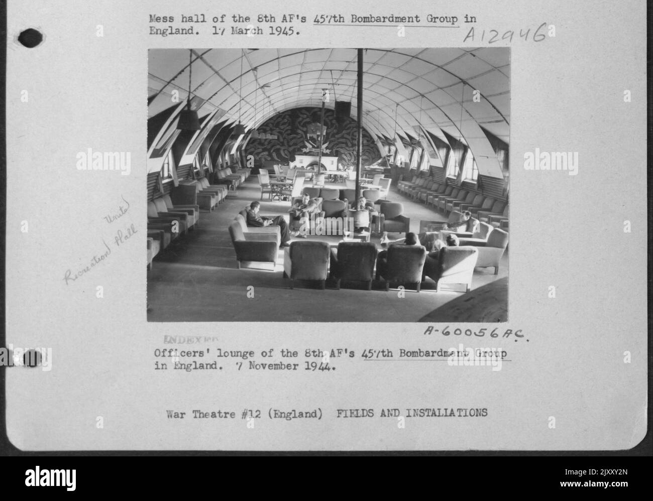 Officers' Lounge Of The 8Th Af'S 457Th Bombardment Group In England. 7 ...