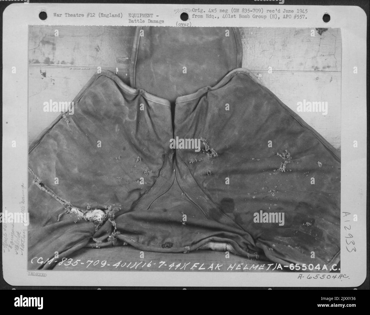 A Flak Helmet Worn By A 401St Bomb Group Crew Member On A Bombing ...