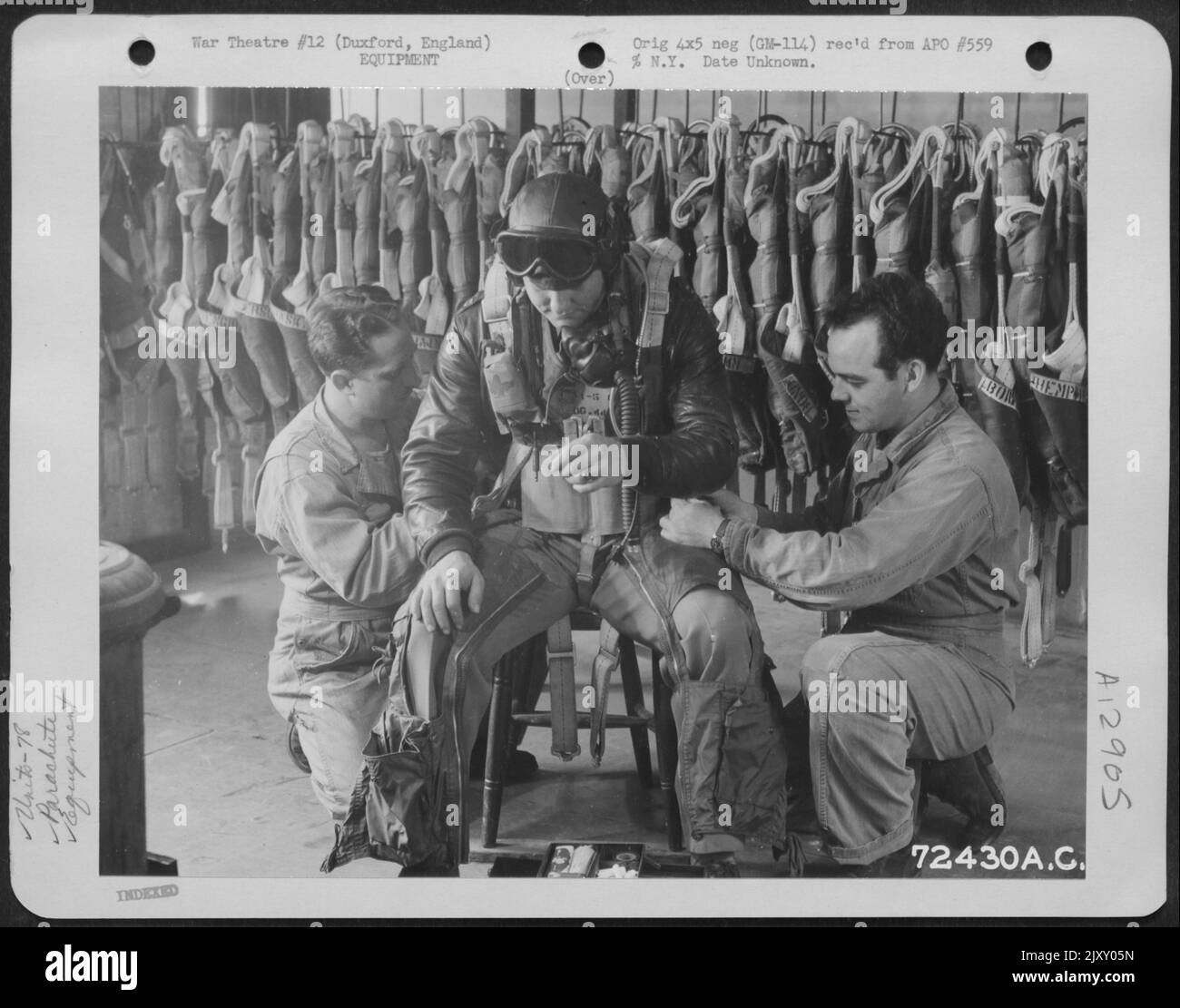 Pilot Of The 78Th Fighter Group Is Fitted Into His Parachute At The ...