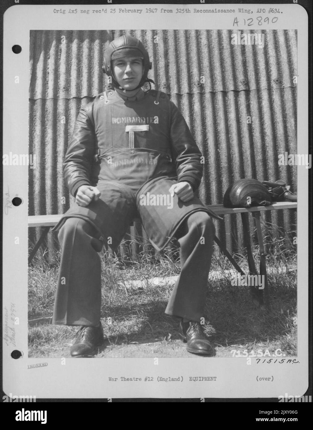 Crew Member Of The 379Th Bomb Group Models Armored Vest And Thigh ...