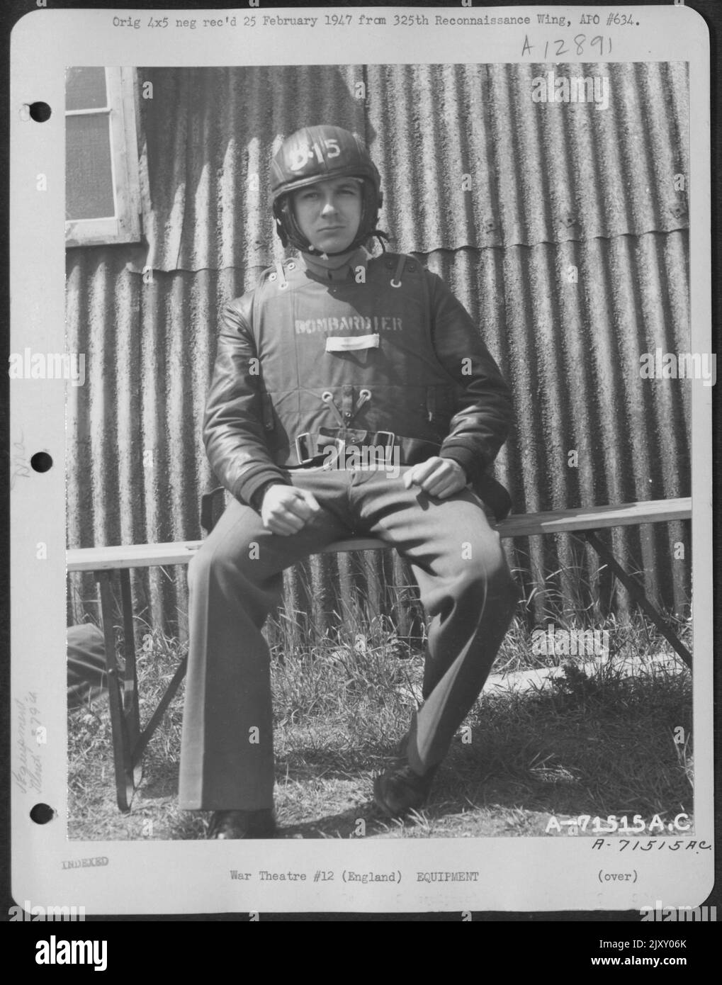 Crew Member Of The 379Th Bomb Group Models Armored Vest Worn By ...