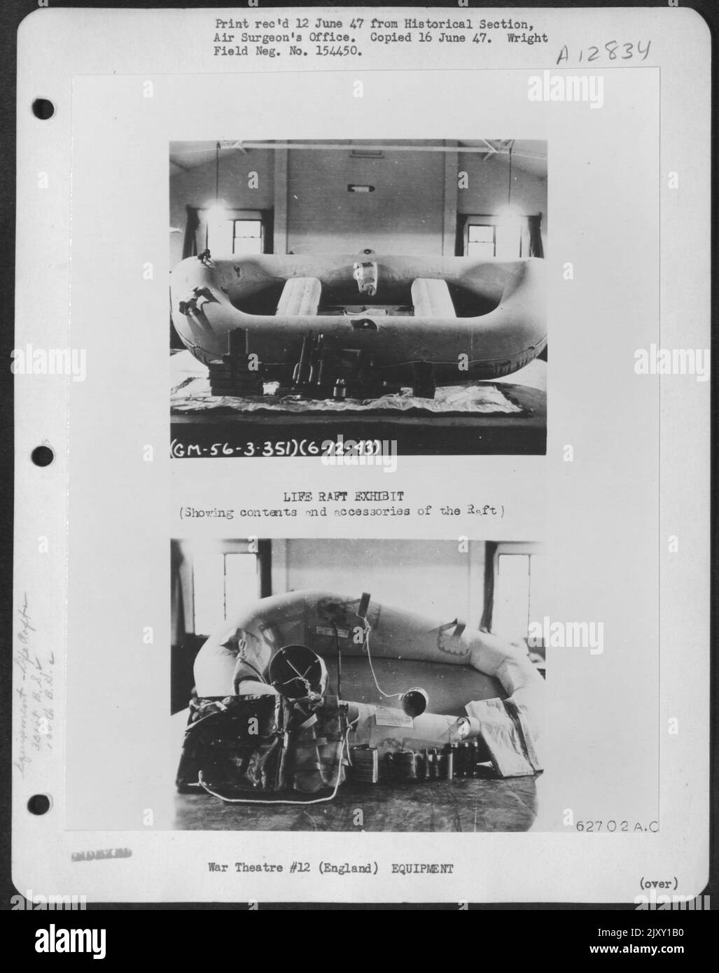 Exhibit Showing Contents And Accessories Of The Life Raft. 351St Bomb ...