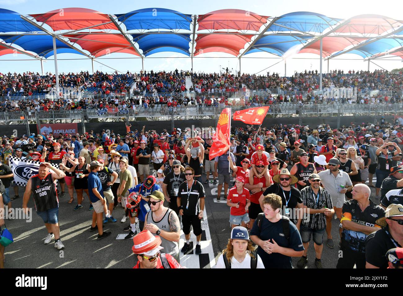 A view of the crowd after the Superloop Adelaide 500 at the Adelaide ...