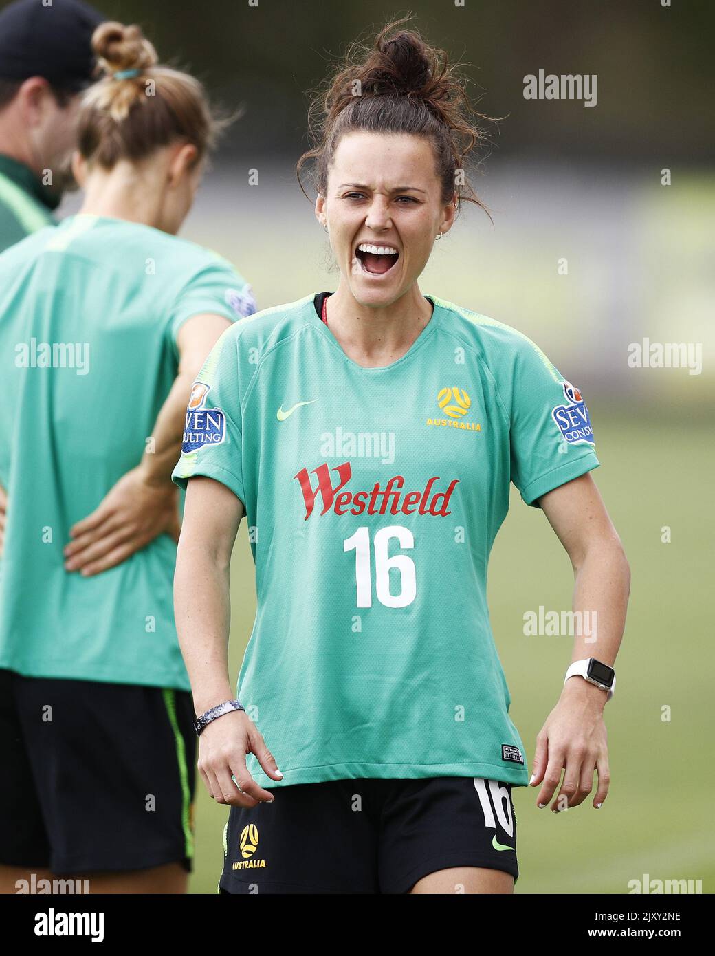 Hayley Raso of the Matildas is seen during a training session at ABD ...