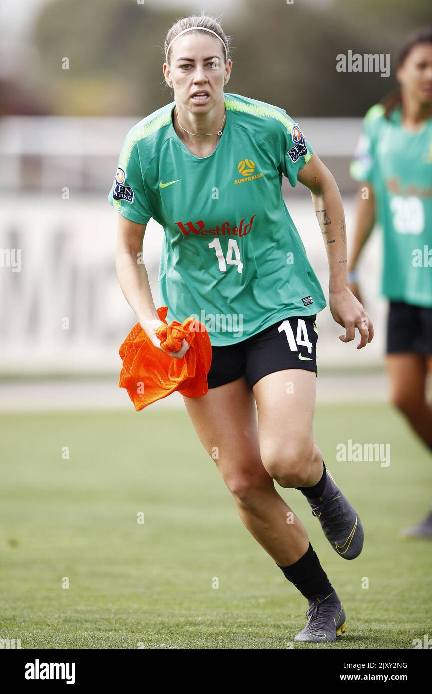 Alanna Kennedy of the Matildas is seen during a training session at ABD ...