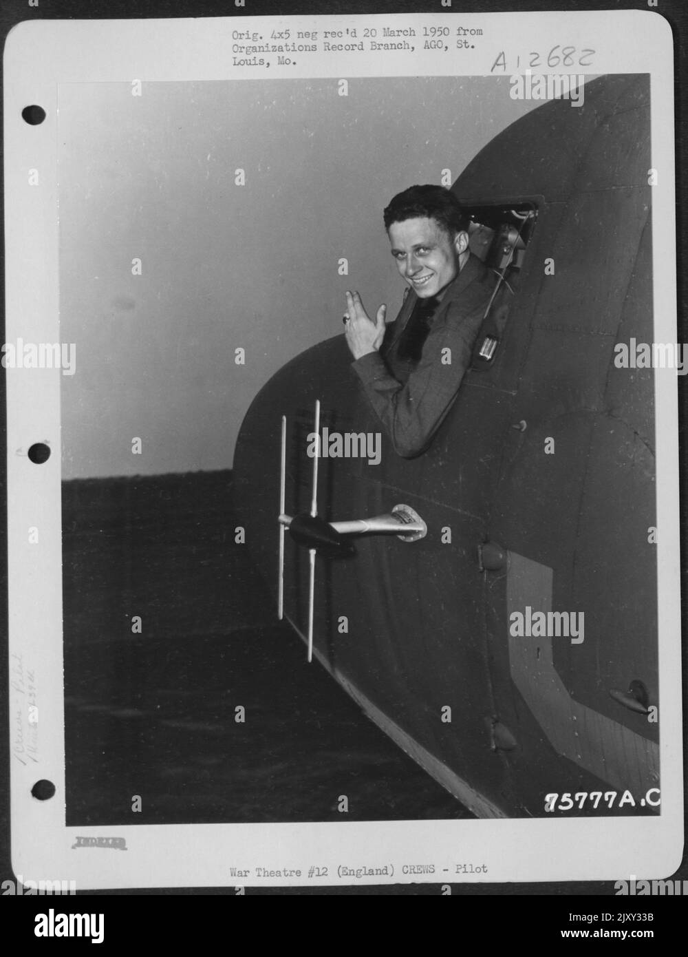 The Pilot Of A Douglas C-47 Of The 439Th Troop Carrier Group Signals ...