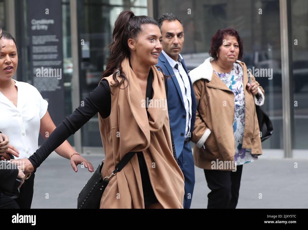 Family members of Comancheros bikie Robert Ale leave the County court ...