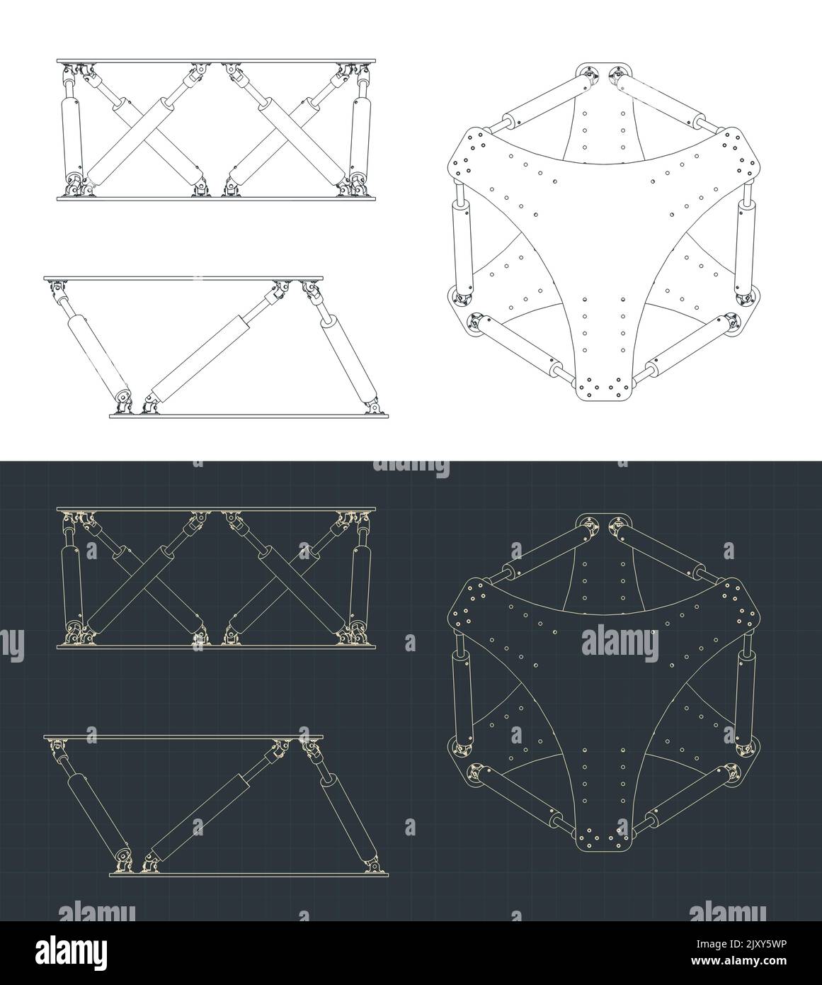 Stylized vector illustrations of blueprints of hexapod Stock Vector ... Stylized vector illustrations of blueprints of hexapod Stock Vector ...