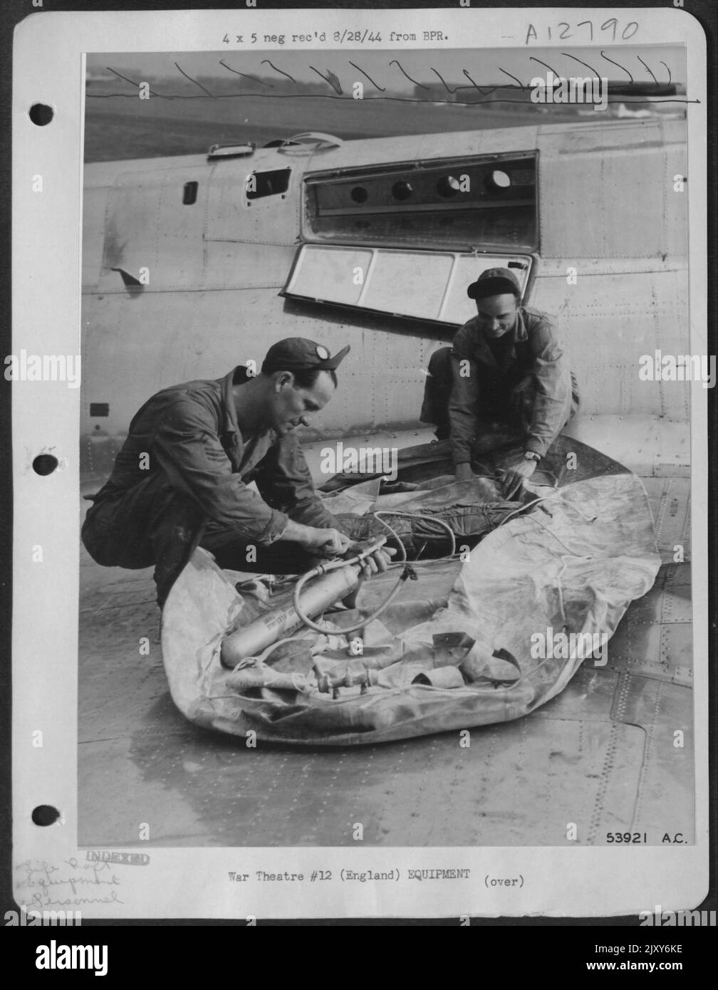 LIFE RAFT-On this rubber raft may depend the lives of an 8th AF Flying ...