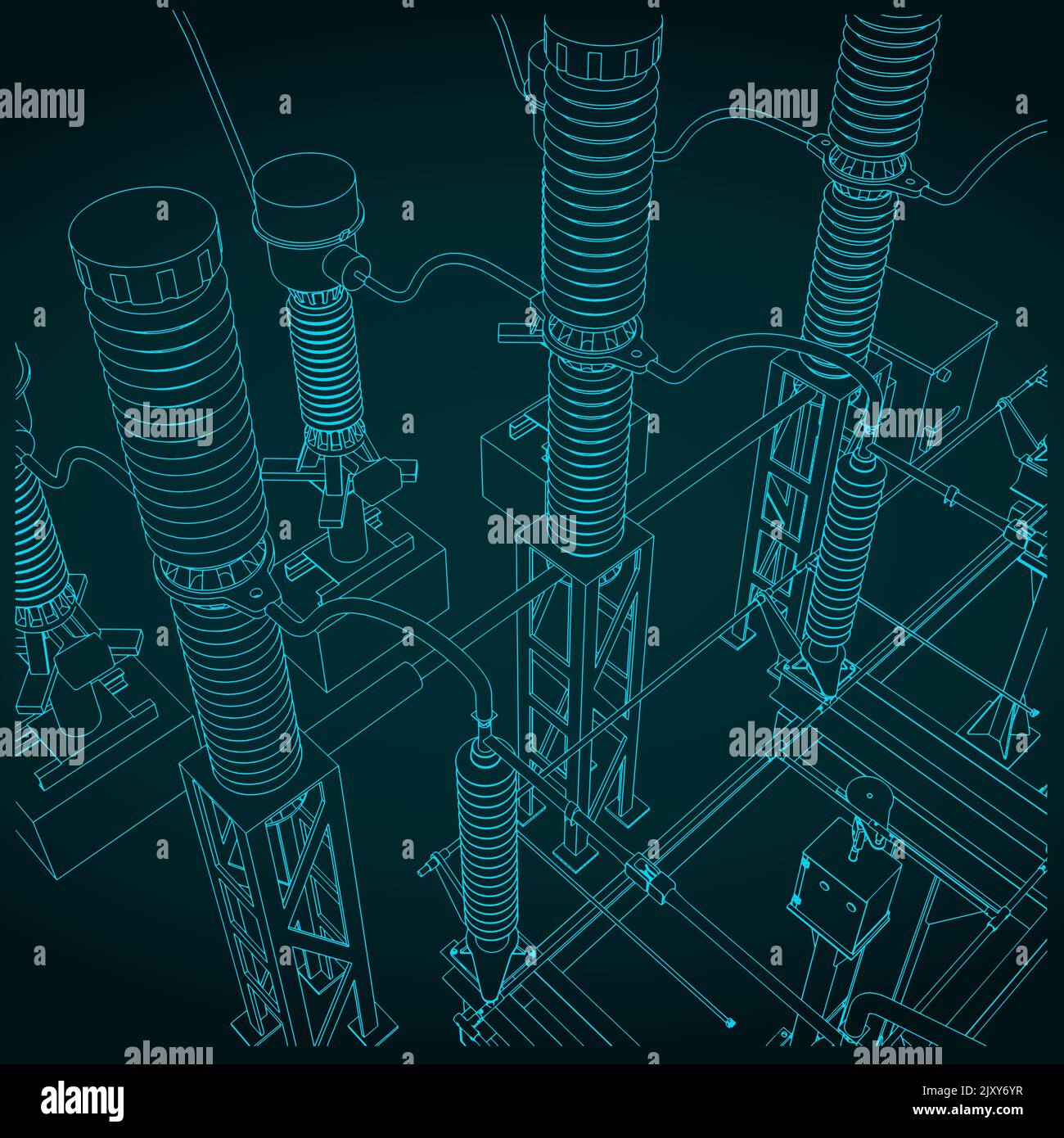 Stylized vector illustration of transformer and divide voltage Stock ...