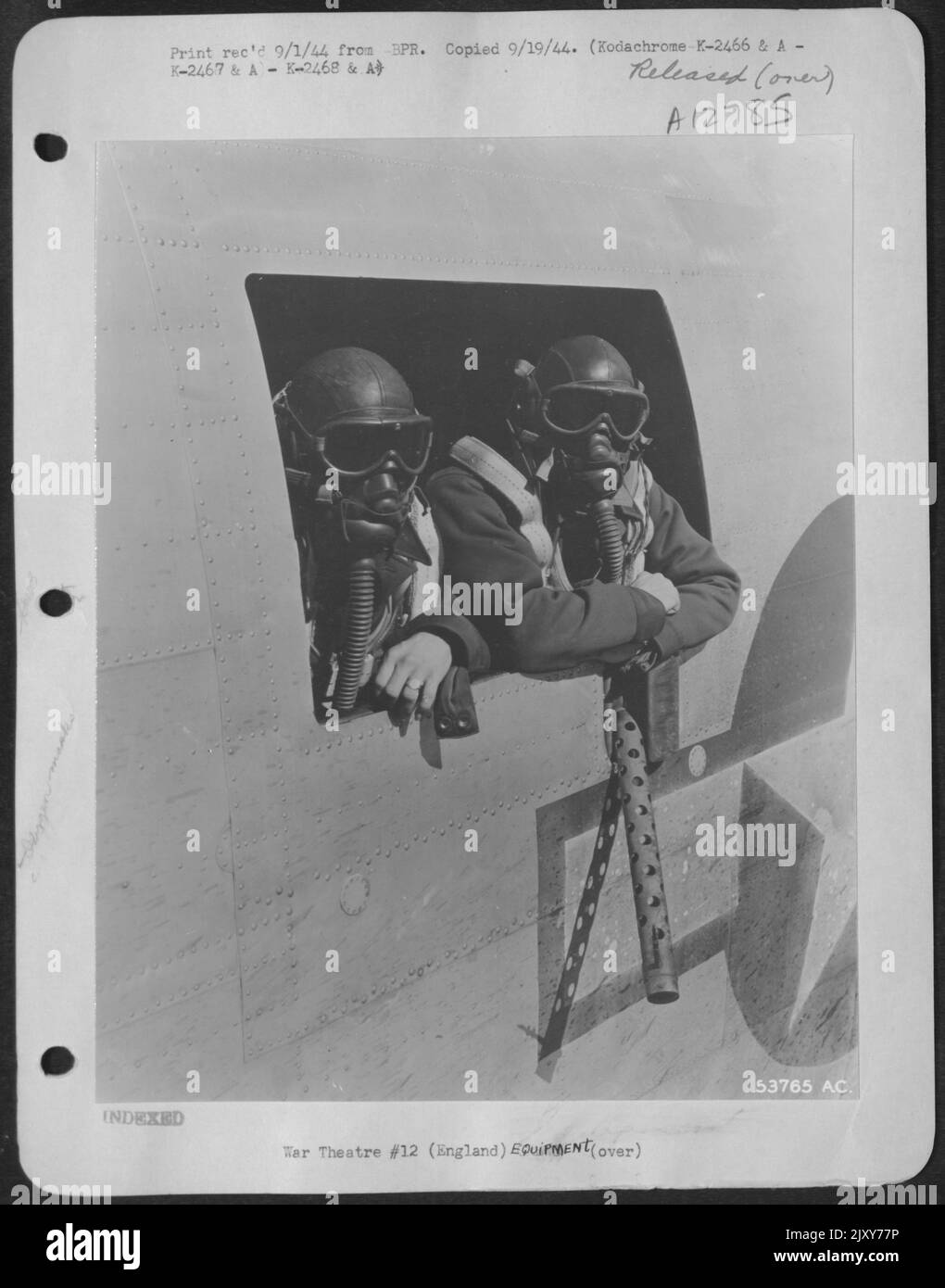 ENGLAND-Twin combat team in flying togs-Left to right: Don E. and John E. Echols, both are Sgts ...