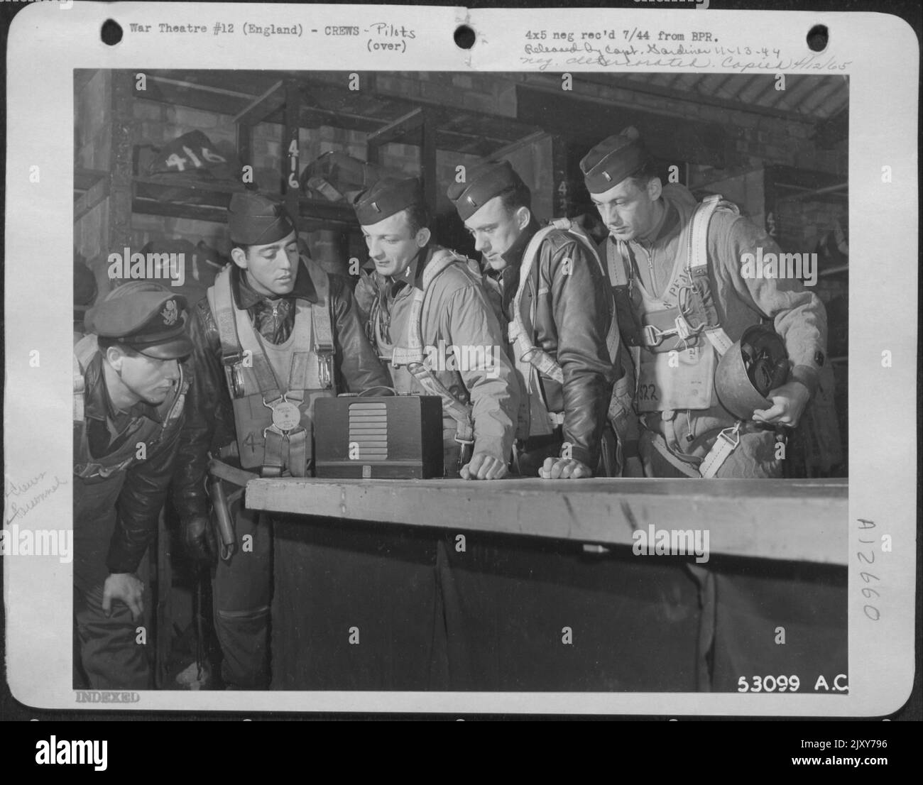 A group of Boeing B-17 Flying ofrtress Co-pilots, ready to take off on ...
