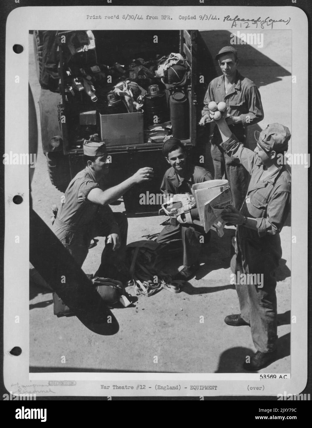 ENGLAND-The loose-equipment crew removes from each newly arrived ...