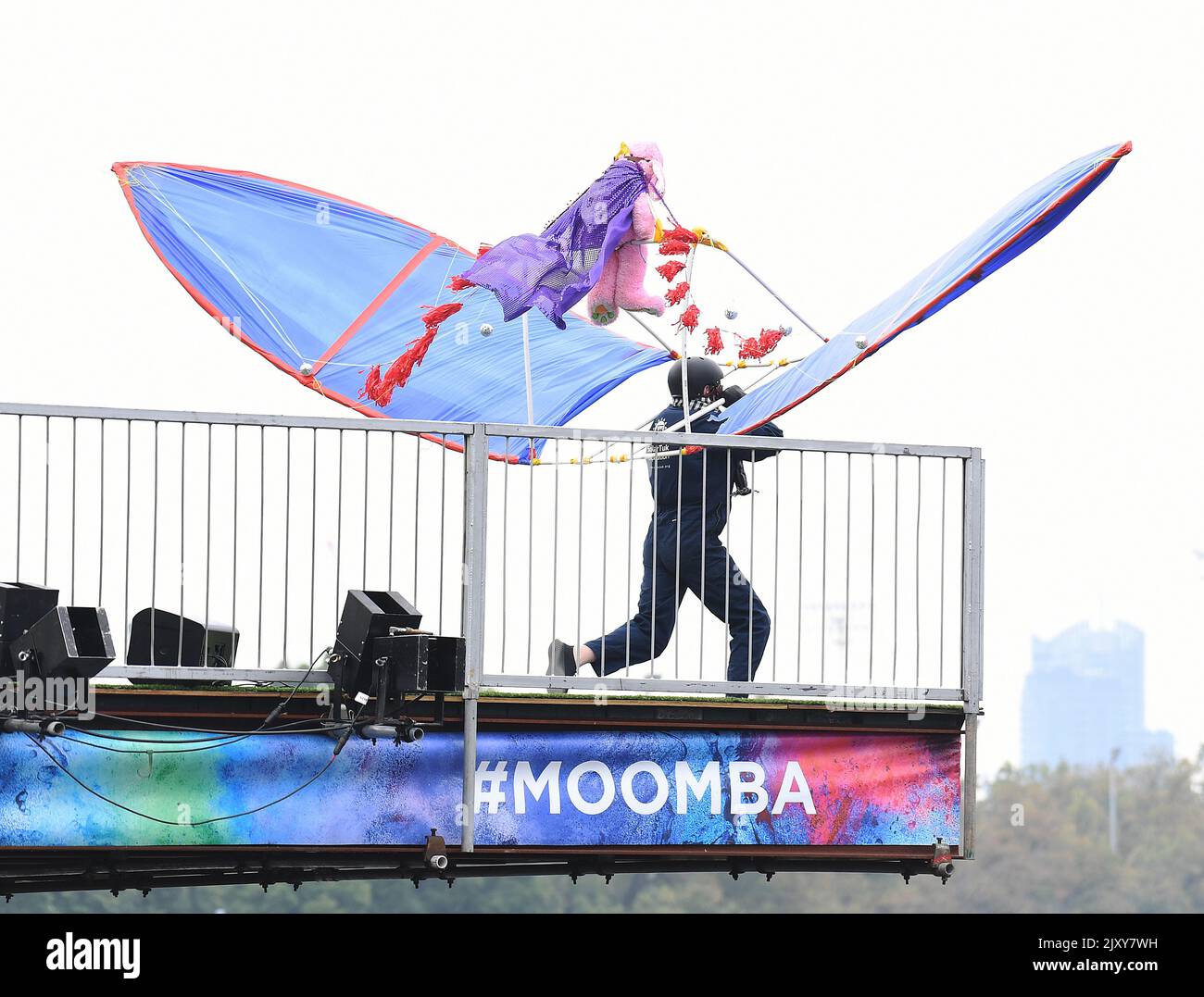 Julian O'Shea competes in the Moomba Festival Birdman Rally, Melbourne ...