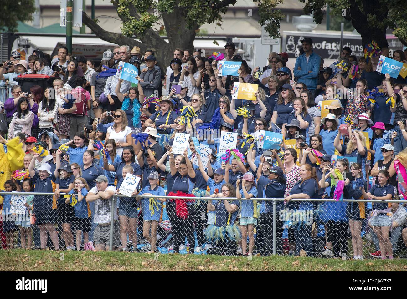 The Girl Guide fans of Emily Clapperton yell as she competes in the ...