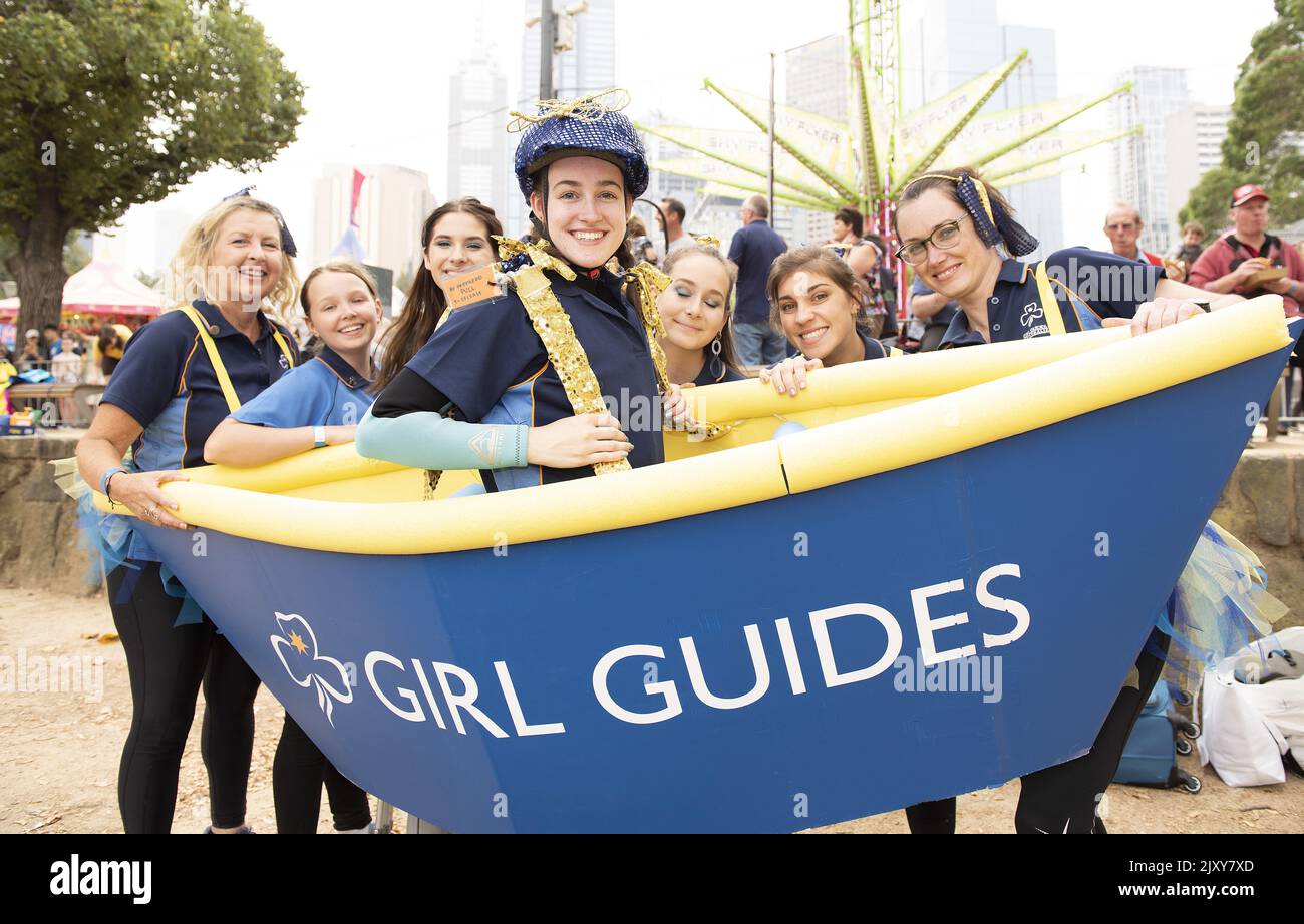 Emily Clapperton and her Girl Gujdes crew before competing in the ...