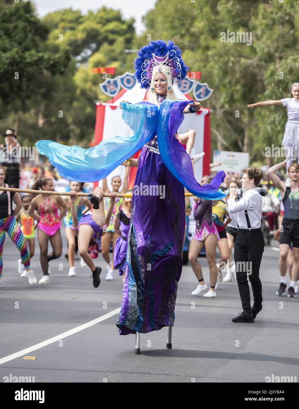 Participants are seen taking part in the Moomba parade in Melbourne ...