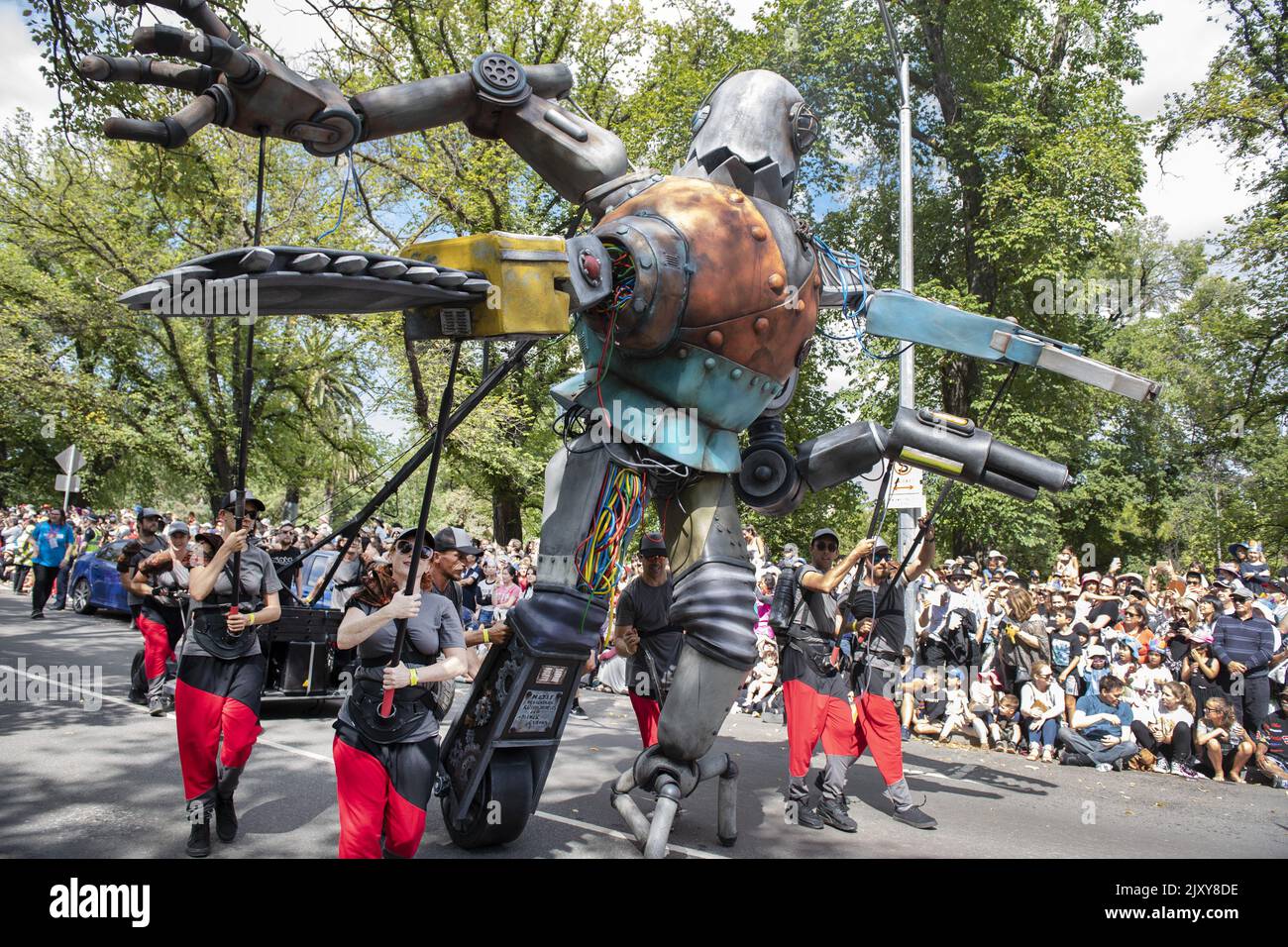 Participants are seen taking part in the Moomba parade in Melbourne ...