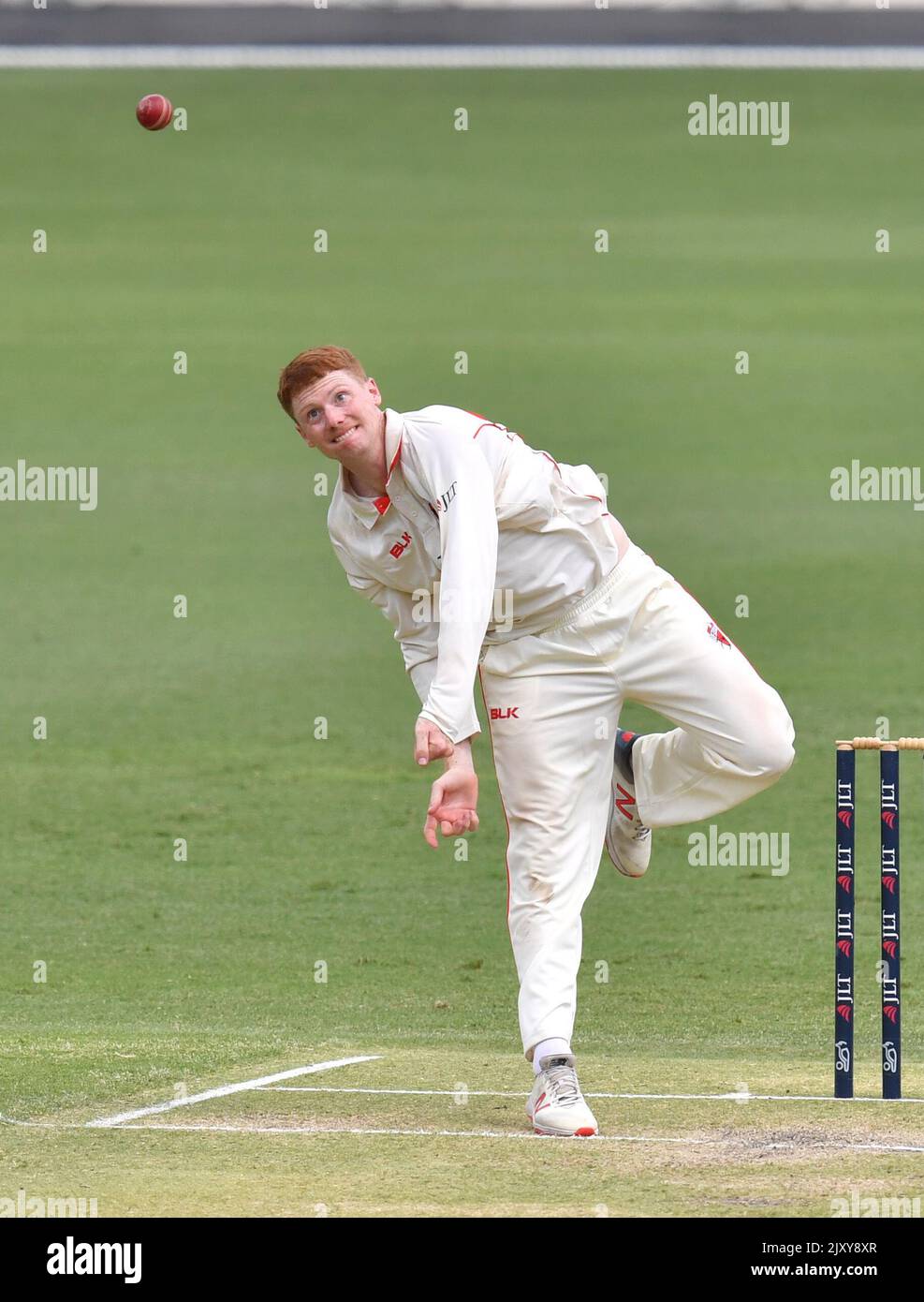 Tom Andrews of South Australia in action bowling during day 2 of the ...