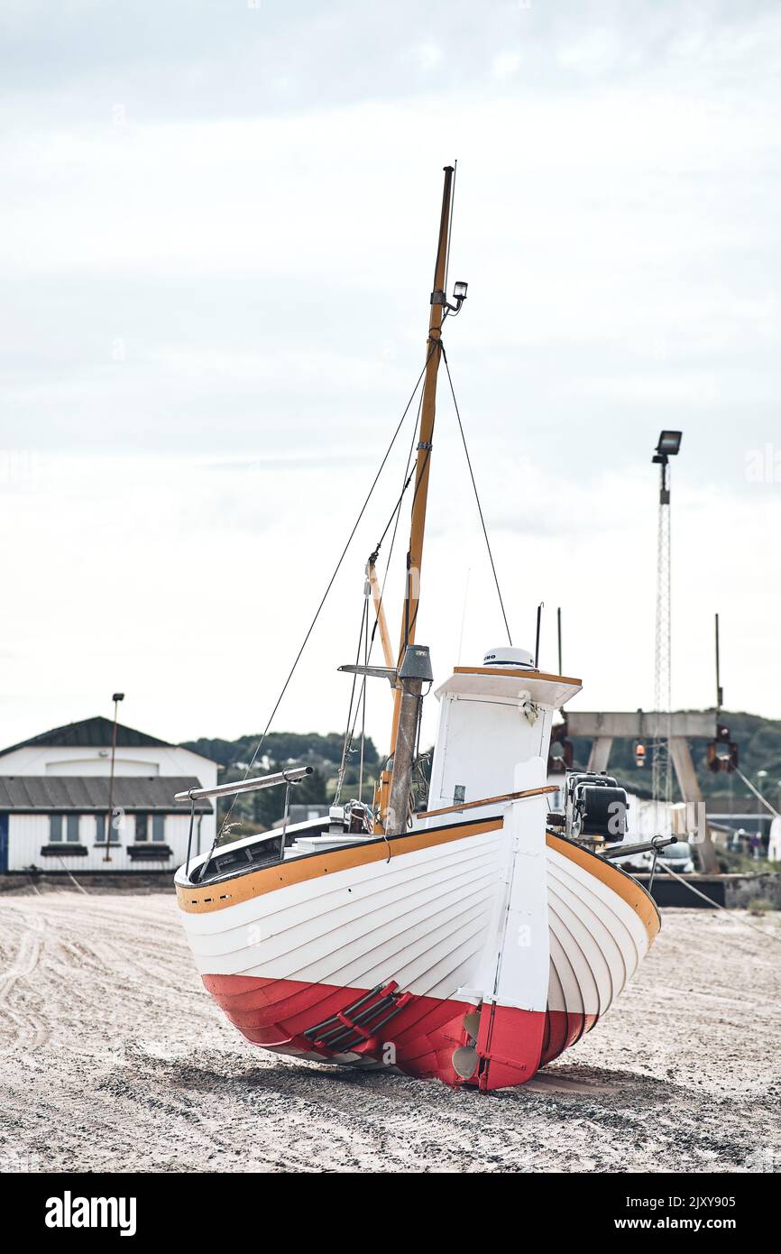Old Fishing Boat at Slettestrand in Denmark. High quality photo Stock ...